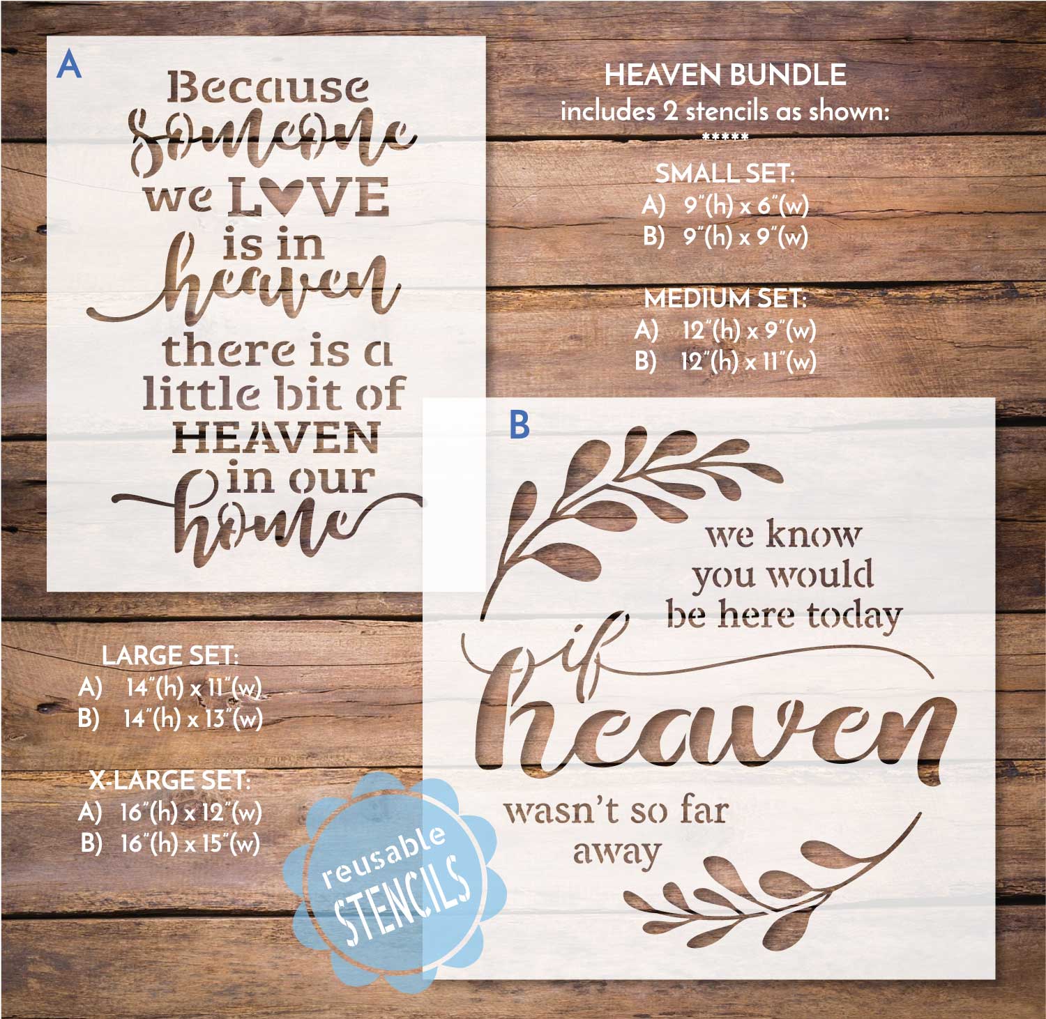 Heaven Bundle - Heaven in our Home stencils – WallCutz Crafts