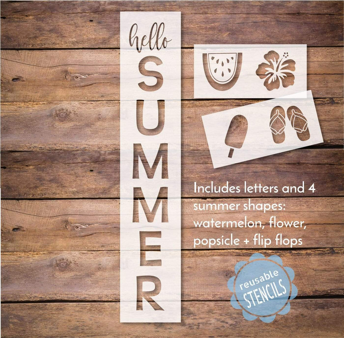Hello Summer Porch Stencil| WallCutz Crafts