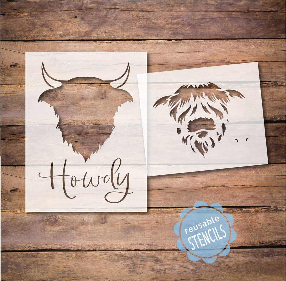 Highland Cow / Howdy Stencil| WallCutz Crafts