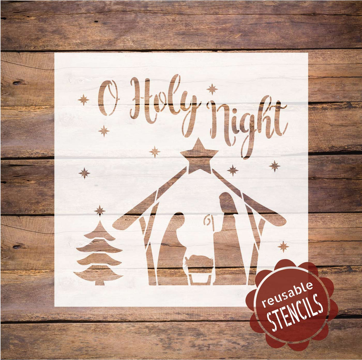 O Holy Night Nativity Stencil| WallCutz Crafts