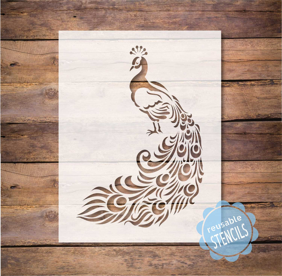 Peacock Wall Stencil