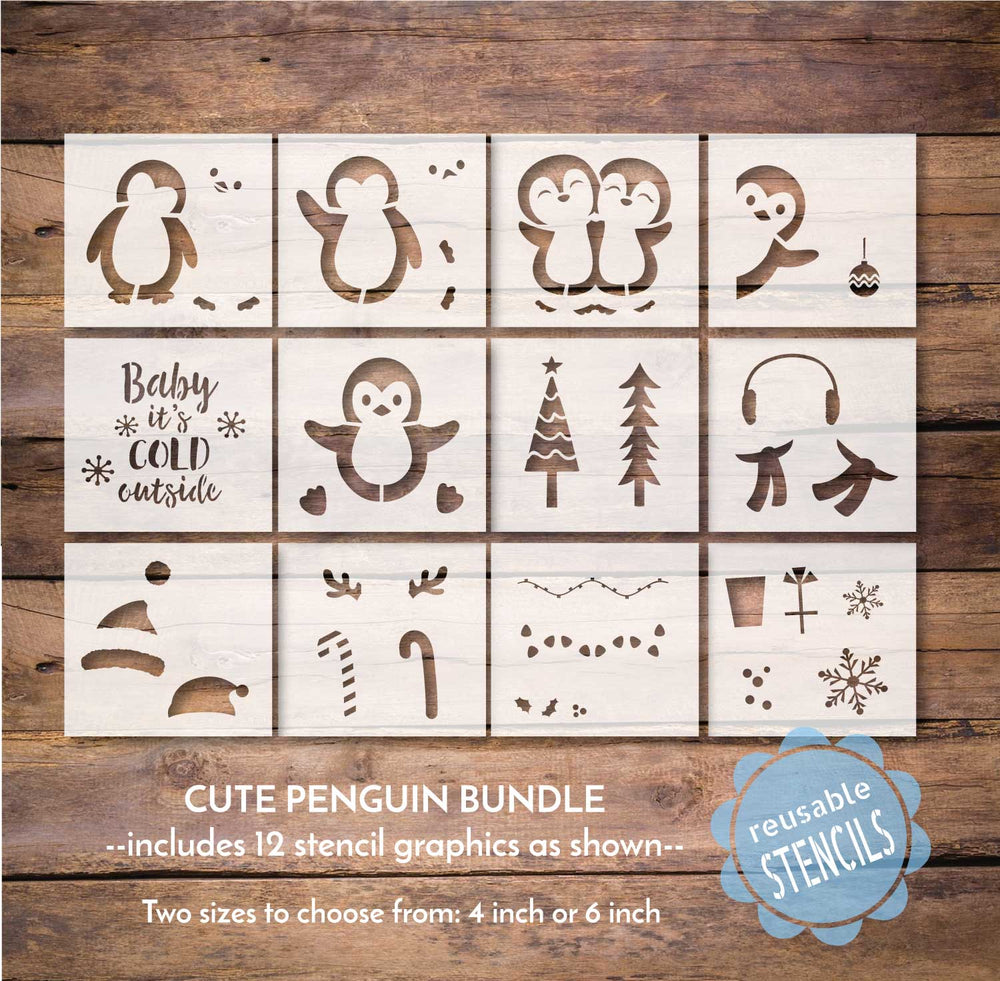 PENGUIN Sample Pack / 12 pc stencil bundle – WallCutz Crafts