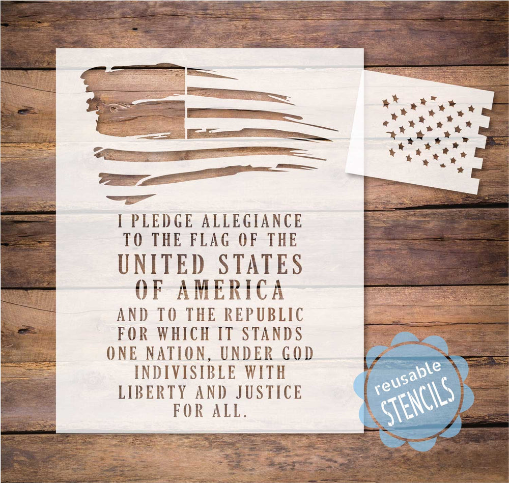 Pledge of Allegiance Stencil| WallCutz Crafts