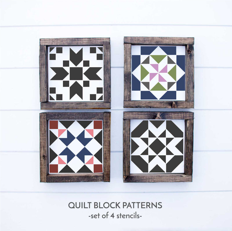 Quilt Block Stencils / Set of 4| WallCutz Crafts