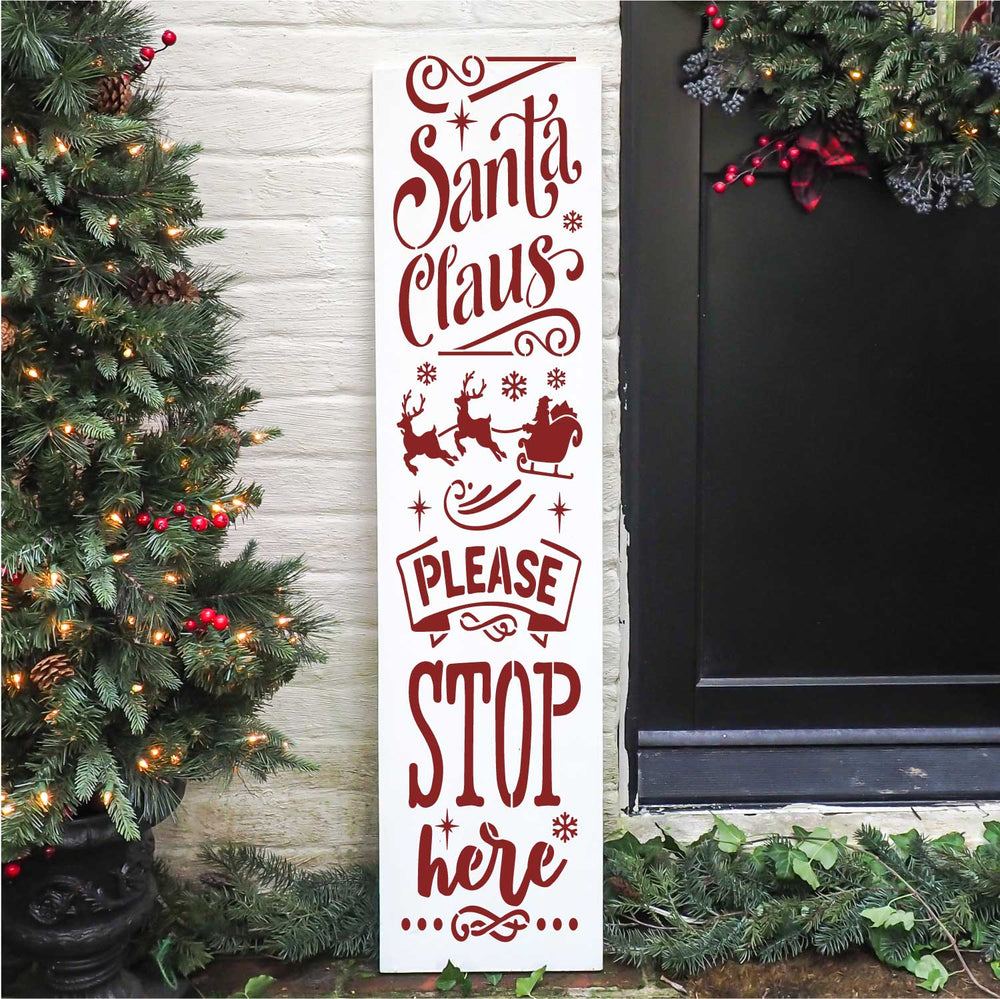 Santa Claus Please Stop / Christmas Porch Leaner stencil| WallCutz Crafts