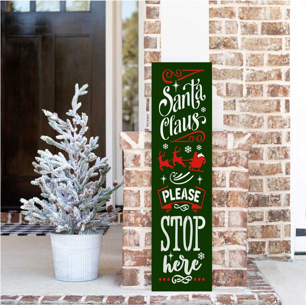 Santa Claus Please Stop / Christmas Porch Leaner stencil| WallCutz Crafts