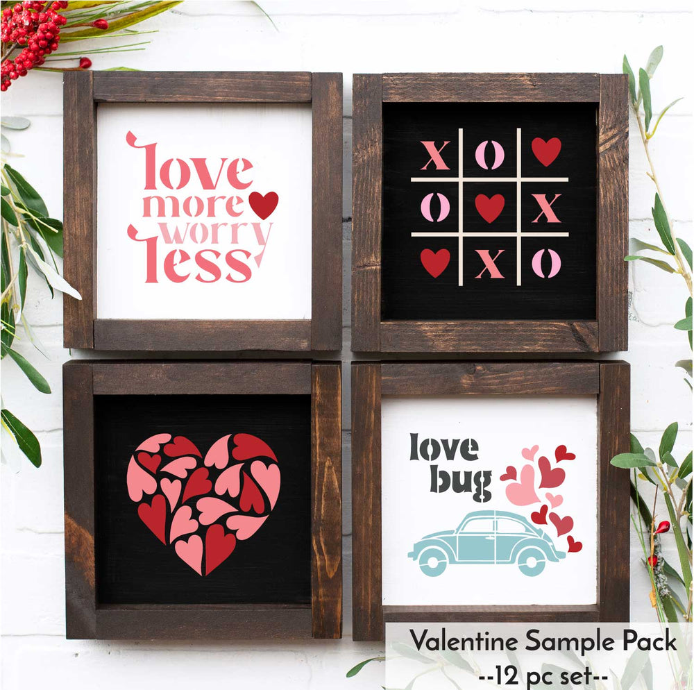 Valentine Sample Pack / 12 pc stencil bundle – WallCutz Crafts