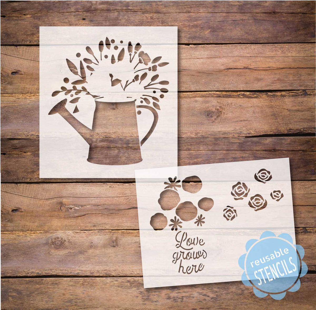 Watering Can Flower Bouquet / Stencil| WallCutz Crafts