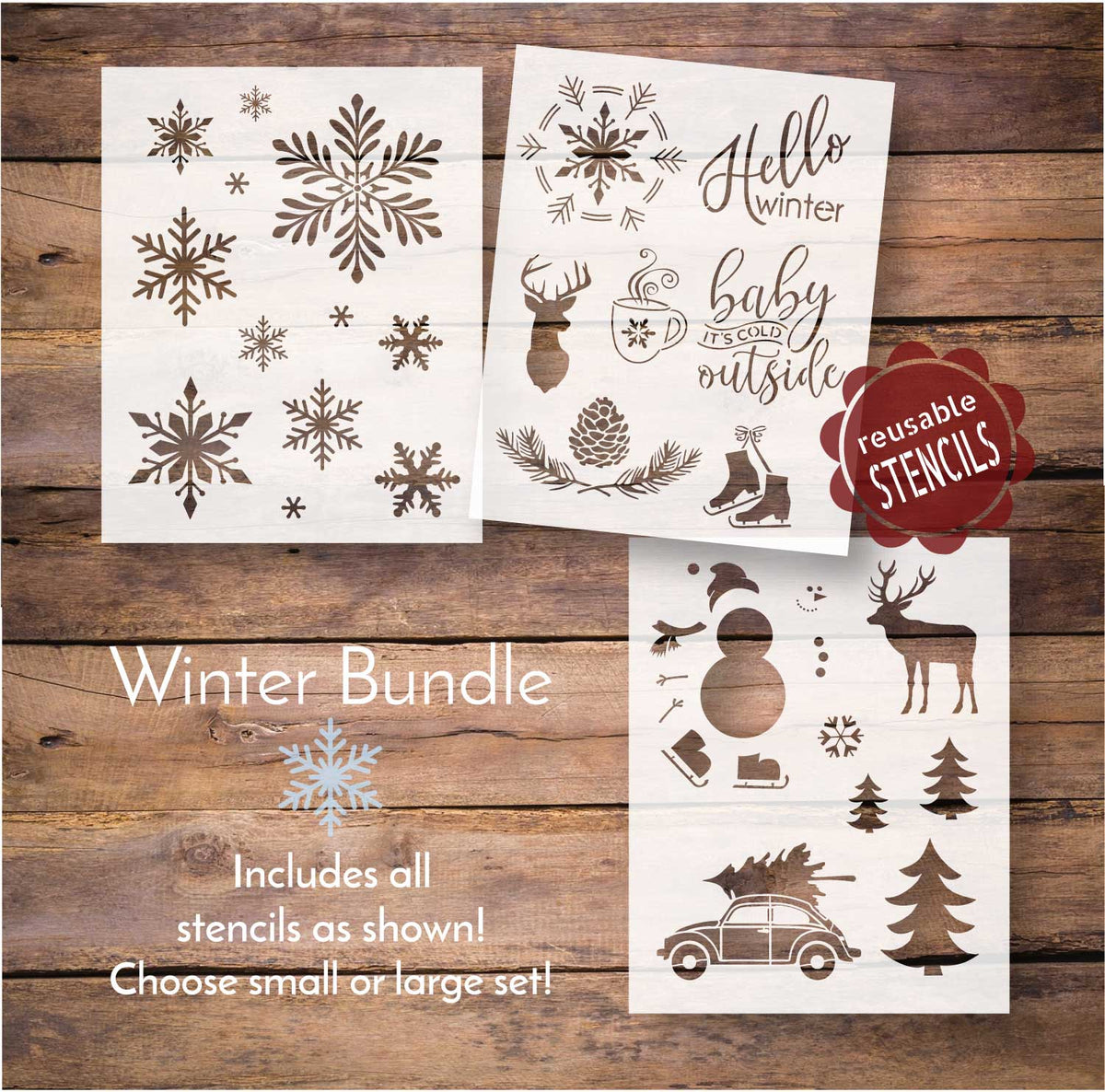 Winter Stencil Bundle Holiday Pack| WallCutz Crafts